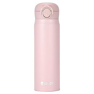 MUCR 17 oz / 500 ml Insulated Water Bottle, Stainless Steel Thermo Coffee Travel Mug, Thermal Cup with Snap Flip Lid, BPA Free for Hot and Cold Drinking, Pink