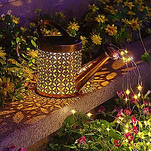 Solar Watering Can Light,Bunch Lights Waterproof Waterfall String Lights, Outdoor Garden Fairy Light Decor for Home Yard Patio