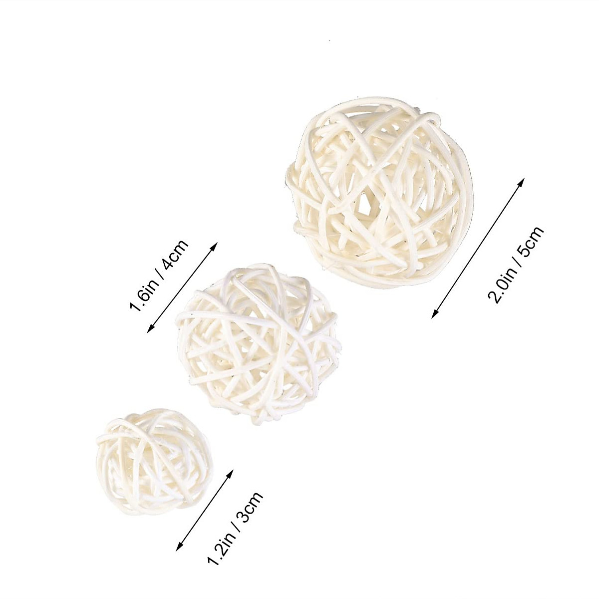 ifundom Wicker Rattan Balls, 15 PCS Decorative Balls Vase Fillers for Home Decor Centerpieces Bowl Orbs Craft Wedding Party Garden Christmas Tree Decoration House Ornaments