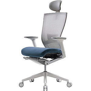 SIDIZ T50 Ergonomic Office Chair : High Performance Home Office Chair with Adjustable Headrest, Lumbar Support, 3D Armrest, Seat Depth, Mesh Back Computer Chair, Alternative Gaming Chair (Blue)