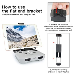 RCGEEK Tablet Stand Compatible with DJI Mavic Mini 4K / Air 3 / Mini 2 / Mini 2 SE/Mini 3 Pro/Air 2 / Mavic 3/ Air 2S Drone Remote Controller 4-11 inch Foldable Tablet Holder with Neck Lanyard