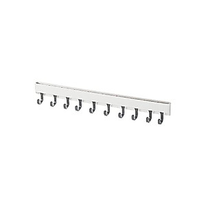 Poeland Kitchen Rail Utensil Rack with 10 Sliding Hooks, Wall Mounted Hanger Hooks for Bathroom Kitchen Bedroom
