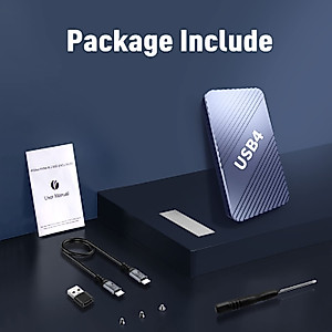 40Gbps NVMe Enclosure,V VCOM M.2 NVMe SSD Enclosure, Aluminum Alloy External NVMe Enclosure Support Size 2280 M&B+M-Key,Compatible with Thunderbolt 3/4,USB4/3.2/3.1/3.0/2.0