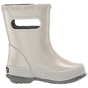 Bogs Skipper Rubber Waterproof Boys and Girls Rain Boot, Glitter-Silver, 6 US Unisex Infant