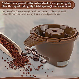 ChangTa Single Serve Ground coffee Brew Basket for Hamilton Beach Flex Brew Replacement Parts 49974 49975 49976 49979 49957 49954 49947 49940 49950 49966 49968 Reusable Coffee Filter Brown (1 Pack)