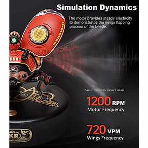 ROKR 3D Metal Model Kits for Adults Scout Beetle - 147PCS 3D Metal Puzzle Electric Mechanical Plastic Building Kit Hobby Kit Gift for Adults/Boys/Girls