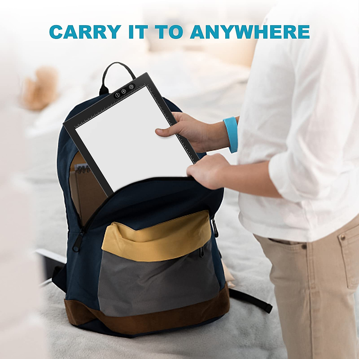 Portable Rechargeable A4 Light Box for Tracing, Ultra-Thin Led Light Pad Adjustable Light Board for Weeding Vinyl, Drawing, Tattoo, Sketching, Animation, Diamond Drawing, Watercolor Drawing