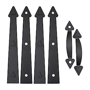 WINSOON Magnetic Decorative Garage Door Carriage Accents Hardware Kit, 1 Set of House Garage Faux Hinges & Handles, Screw in, Curb Appeal Decor, Black