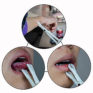 Romlon Piercing Clamps 20Pcs Disposable Plastic Piercing Clamps Including 10Pcs Slotted Piercing Round Forceps and 10Pcs Slotted Piercing Triangle Forceps Ear Nose Piercing Tools Clamps