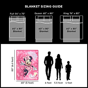 Northwest Minnie Mouse Silk Touch Sherpa Throw Blanket, 60" x 80", Minnie Sparkles