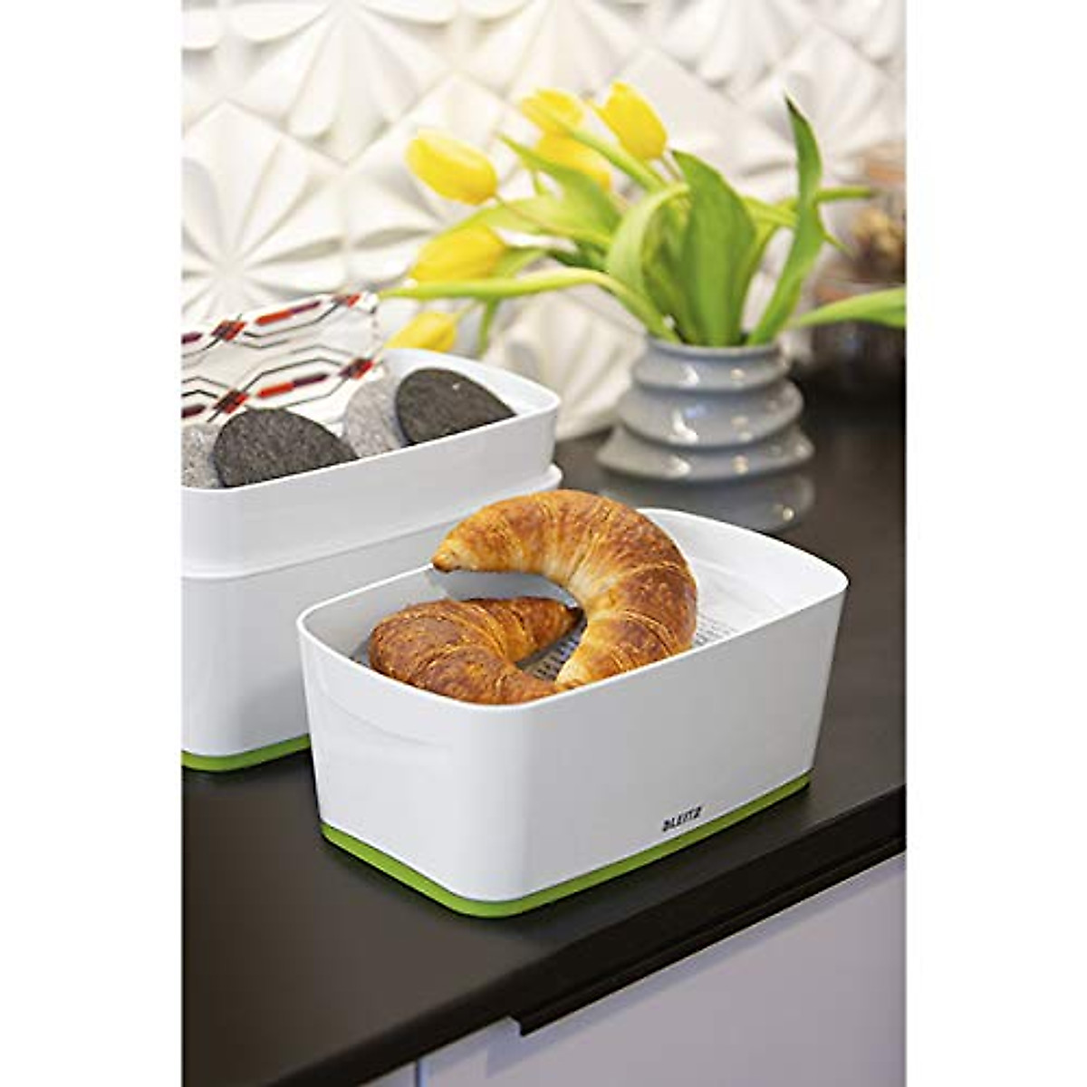 Leitz A5 MyBox Organiser Tray, High Gloss Plastic, White/Blue Metallic;MyBox