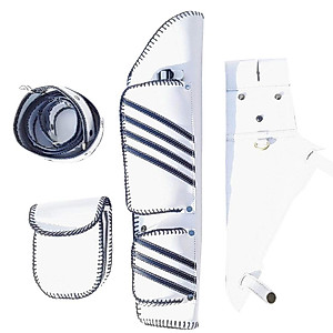SHARROW Archery Portable Arrow Quiver White Leather Hip Back Arrow Holder Bag Waist Hanging Adjustable Case Carring Bag