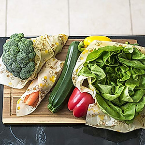 Beeswax Wrap by VertexKIT - ECO-Friendly Reusable and Washable Wraps - Biodegradable Reusable - Plastic-Free, Alternative and Sustainable Food Storage - Re-washable All Natural - Keeps Produce Fresh