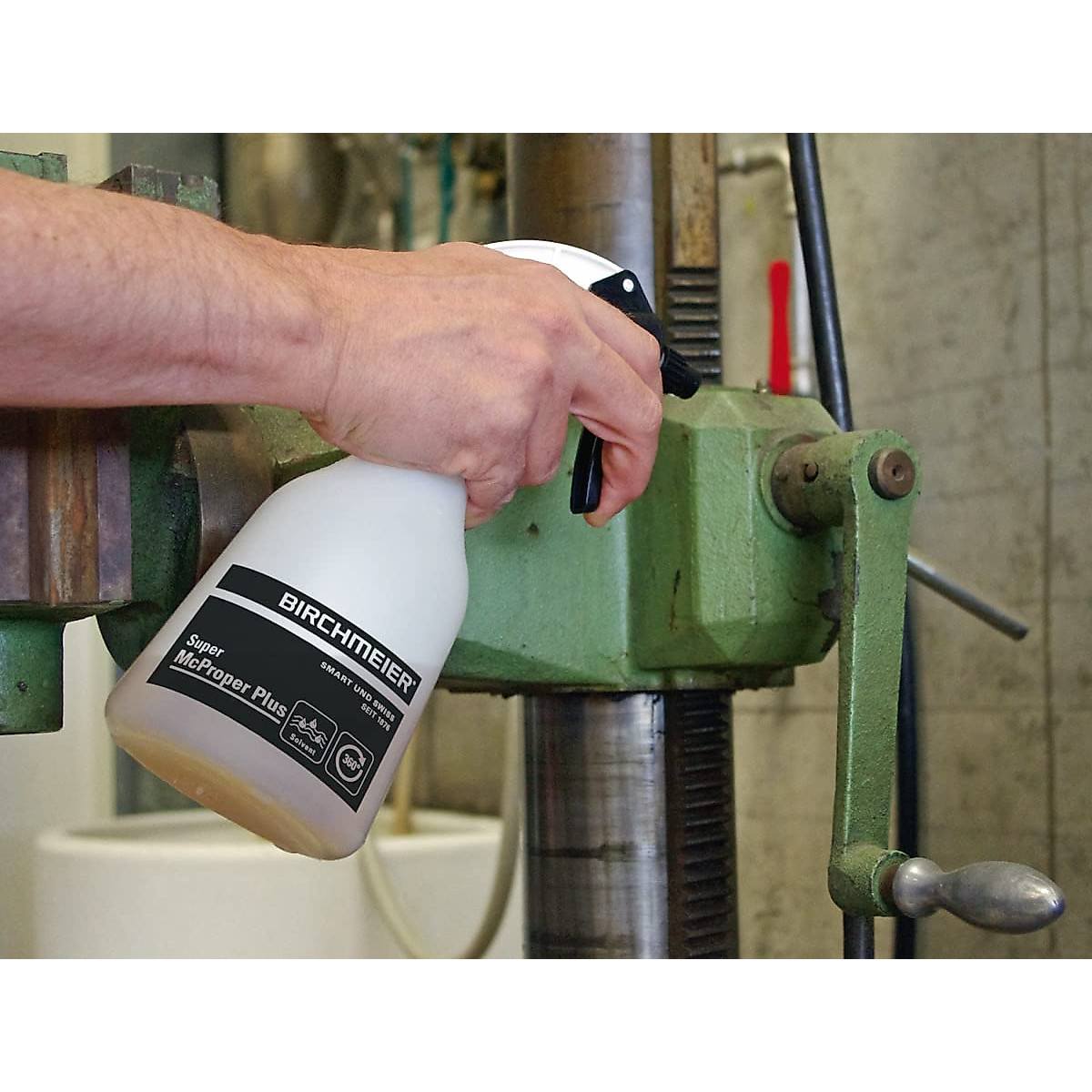 Consolidated Plastics Super Plus Professional Chemical & Solvent Resistant Empty Spray Bottle (16oz) Swiss Made Cleaning Bottle with Durable & Powerful Trigger Pump, 360° Spray in Any Direction