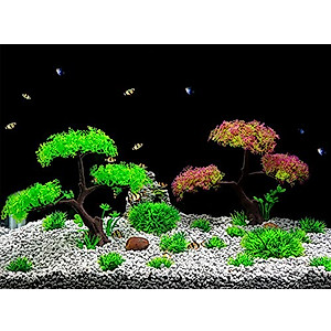 CousDUoBe 10 PCS Aquarium Plants Artificial Plastic Large Tree Size/9.5inch, Used for Household and Office Aquarium Simulation Plastic Hydroponic Plants