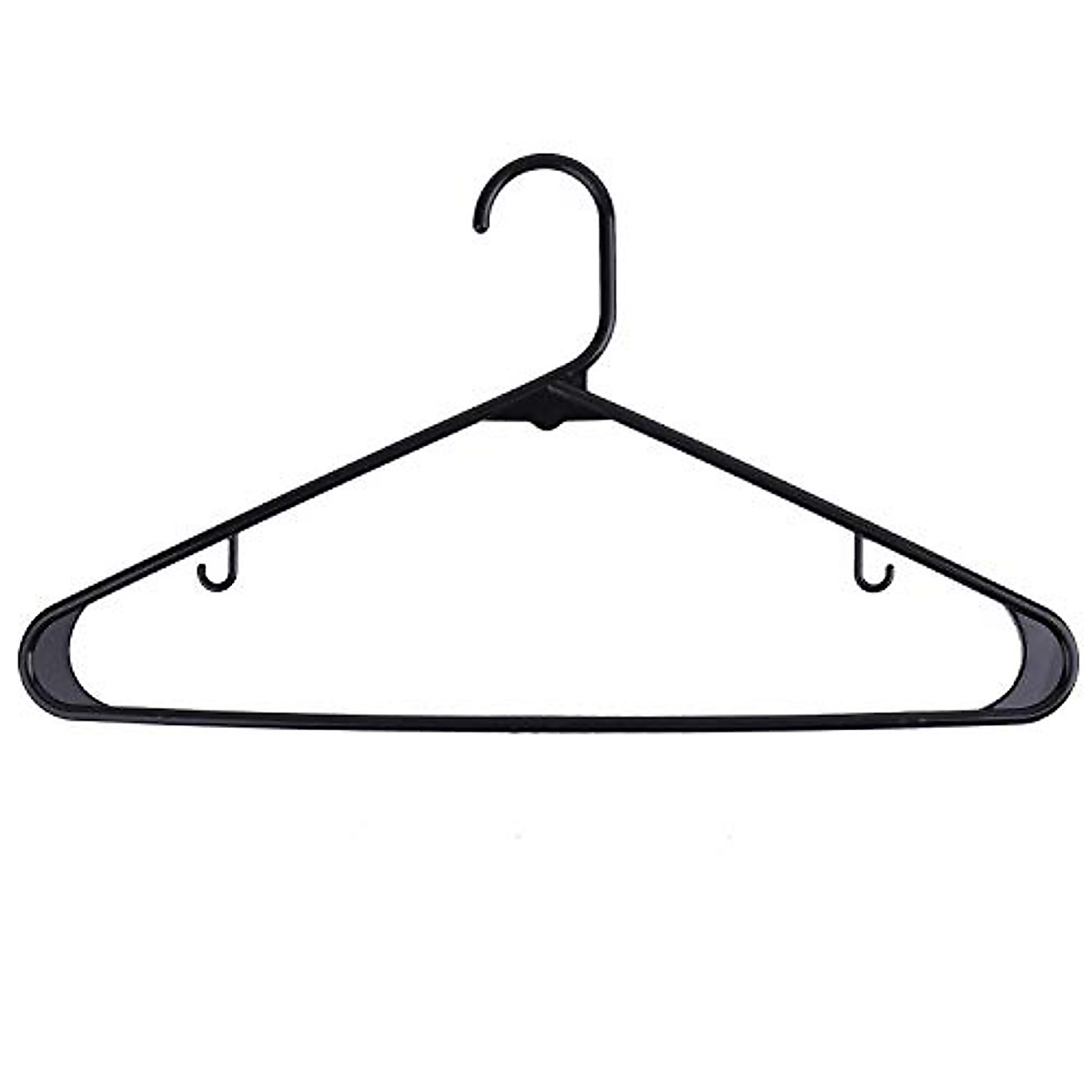 Tosnail 60 Pack Plastic Standard Clothes Hangers Tubular Adult Hangers with Strap Hook, Slime, Durable for Laundry or Closet Use - Black