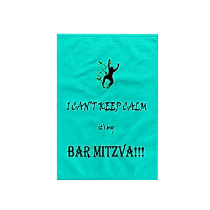 3D Rose I Cant Keep Calm its My bar Mitzvah. turquois. Saying TWL_210355_1 Towel, 15" x 22", Multicolor