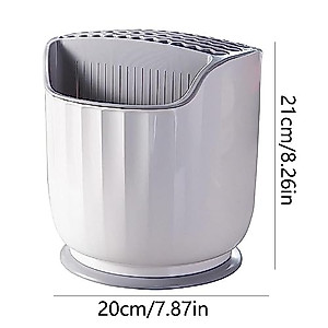 Komost Rotating Utensil Holder for Countertop, Utensil Organizer Caddy Crock for Kitchen Counter, Knife Holder Storage Rack