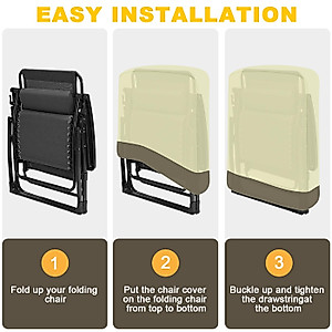 Outdoor Folding Chair Covers, 210D Oxford Cloth Zero Gravity Chair Covers Waterproof and UV Resistant(32.3'' x 36.7'x 8.3