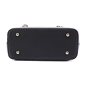 EVVE Faux Leather Small Fashion Backpack Purses For Women Girls Mini Daypack with Matching Wallet | Black