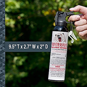 SABRE Frontiersman 9.2 fl oz. Bear Spray, Maximum Strength 2.0% Major Capsaicinoids, Powerful 35 ft. Range Bear Deterrent and Bear Horn with Locking Top
