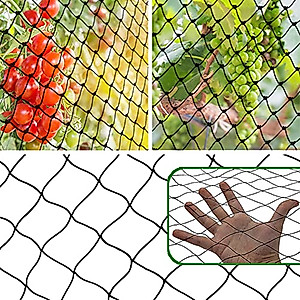 Hourleey Bird Netting, 7 x 100 FT Black Deer Fence Netting Reusable Protective Garden Netting for Vegetables Plants Fruit Trees with 50 Pcs Cable Ties
