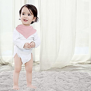 Muslin Baby Bandana Drool Bibs for Drooling and Teething Eating 12 Colors Cotton Bibs for Newborn Girls Boys Unisex Stylish