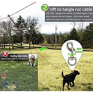 Heavy Duty Aerial Dog Tie Out Trolley System for Small to Large Dogs - Dog Run Cable 100ft /75ft /50ft Dog Zipline with 10ft Dog Runner Cable for Yard Camping