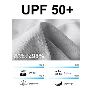 Sejuani Men's UPF 50+ Light Jacket Full Zip Sun Protection Hoodie Long Sleeve Sun Shirts for Men Hiking Fishing Zip Pockets(Light Grey_L)