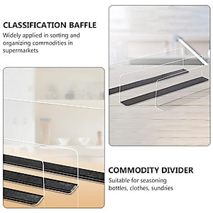 POPETPOP Cabinet Shelf Magnetic Shelf Dividers - L-Shaped Clear Closet Shelf Organizer Goods Separator for Storage and Organization 20cm Tote Purse