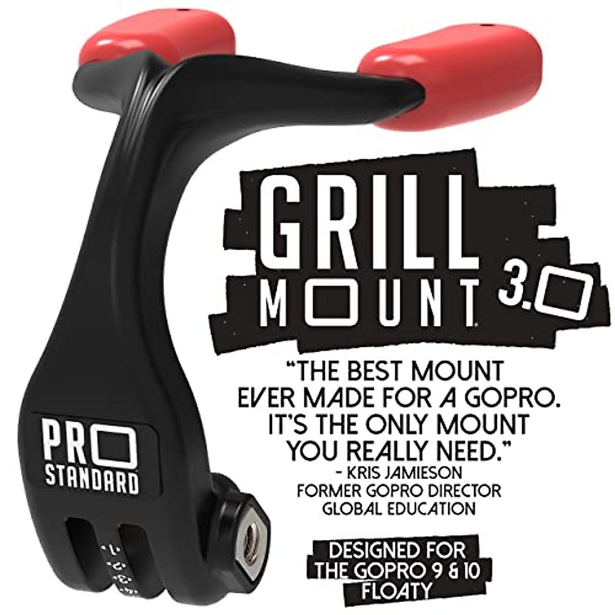 Pro Standard Grill Mount 3. 0 - The Best Mouth Mount Compatible with GoPro Cameras (Black)