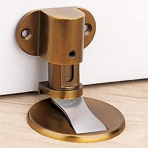 304 Stainless Steel Ground Suction, Heavy Duty No Drill Door Stopper for Bottom of Door, No Hole Drilling Stainless Steel Door Stop Magnetic Door Catch (1pcs,Silver)