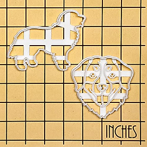 Set of 2 Bernese Mountain Dog cookie cutters (Designs: Face and Silhouette), 2 pieces - Bakerlogy