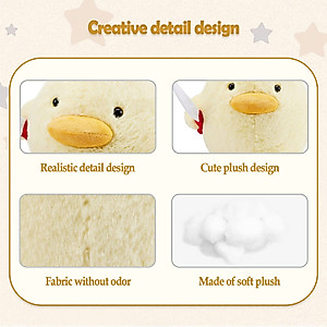 Kephay Cute Duck Plush with Knife Duckling Stuffed Animal Plush Toy Duckie Throw Pillow Plushies Doll Toys Gift for Boys Girls Adults (Yellow, 11.8 inch)