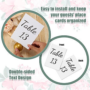 Queekay 30 Pieces Wedding Table Number 1-30 with Stands 4 x 6 Inch Table Number Signs with Round Card Holder Wedding Seating Chart for Wedding Reception Centerpieces Decorations Event Party (Gold)