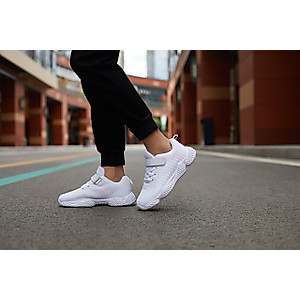 Casbeam Kids Breathable Sneakers Mesh Lightweight Easy Walk Casual Sport Strap Athletic Running Shoes for Boys Girls 050White 35