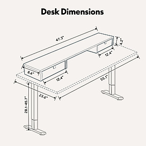 FLEXISPOT Electric Standing Desk with Drawer, Solid One-Piece Adjustable Height Desk with Storage Shelf, Ergonomic Monitor Stand for Computer Laptop (Black Frame/Black Top, 55 inch)