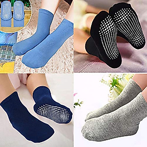 Tphon Kids Non Slip Toddler Boy Grip Socks 12 Pairs Anti Skid Sticky Socks for 3-5 Years Infants Baby Children