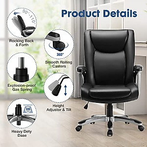 OLIXIS Home Office Computer Desk Chair, Dark Black