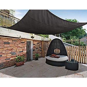 OYE HOYE Sun Shade Sail 7'x13' Gery Rectangle Patio Canopy, UV Block Waterproof Polyester Grey Shade tarp for Patio Awning Garden Shades Backyard Playground Lawn Sand Outdoor Activities