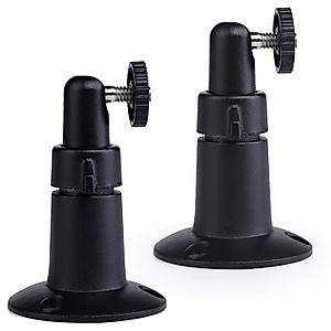 Metal 360 Degree Adjustable Security Weatherproof Indoor Outdoor Wall Mount Compatible with Ring Stick Up Wyze Cam Pan Arlo Camera and More - Black (2 Pack)