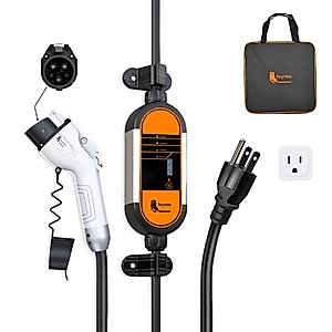 feyree Level 2 EV Charger,110-240V Home Flex Electric Vehicle Charging Stations with 18ft Extension Cord, EV Charger Overheating Protection Level 1-2 EV Charger NEMA 5-15 Adapter