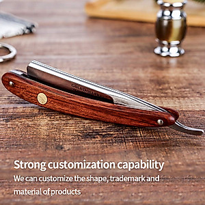 Straight Razor GOLD DOLLAR Wooden Handle Retro Shaving For Men & Barber Shaving Ready Without Stabilizer