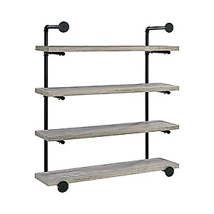 Coaster Home Furnishings 40-inch Black and Grey Driftwood Wall Shelf