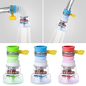 Water Filter Faucet Bathroom Sink - 3Pcs Water Filter for Sink Bathroom Faucet Extender Kitchen Sink Water Filter - 360° Adjustable Shower Head Filter Shower Faucet Handle for Kitchen Accessories
