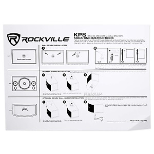 Rockville Pair KPS12 12" 3-Way 1600 Watt Karaoke Speakers+Wall Brackets/MDF, Black