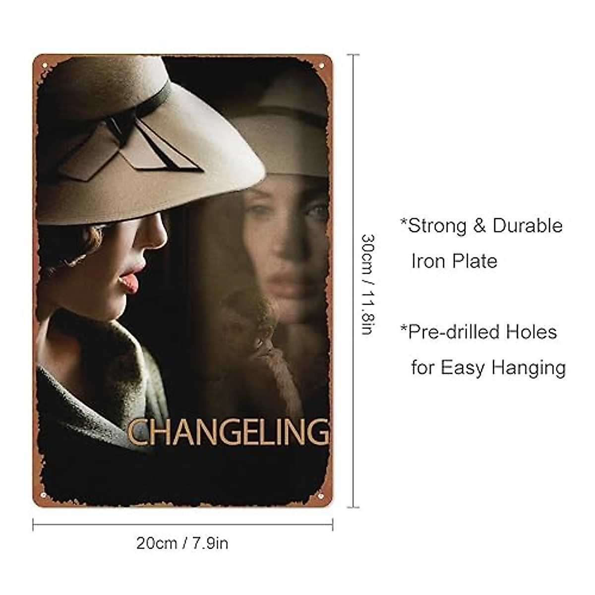 Changeling Metal Tin Sign Garage Sign Wall Decoration Old Car Shop Movie Poster Oil Station Sign 8 × 12 inches