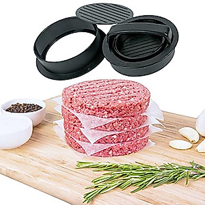Hamburger Patty Maker, 3 in 1 Burger Press, Non-Stick Burger Press Patty Maker, Smash Burger Press, Slider Burger Beef Meat Mold for Cooking Stuffed Hamburger, Beef Burger, Sliders, BBQ Grilling