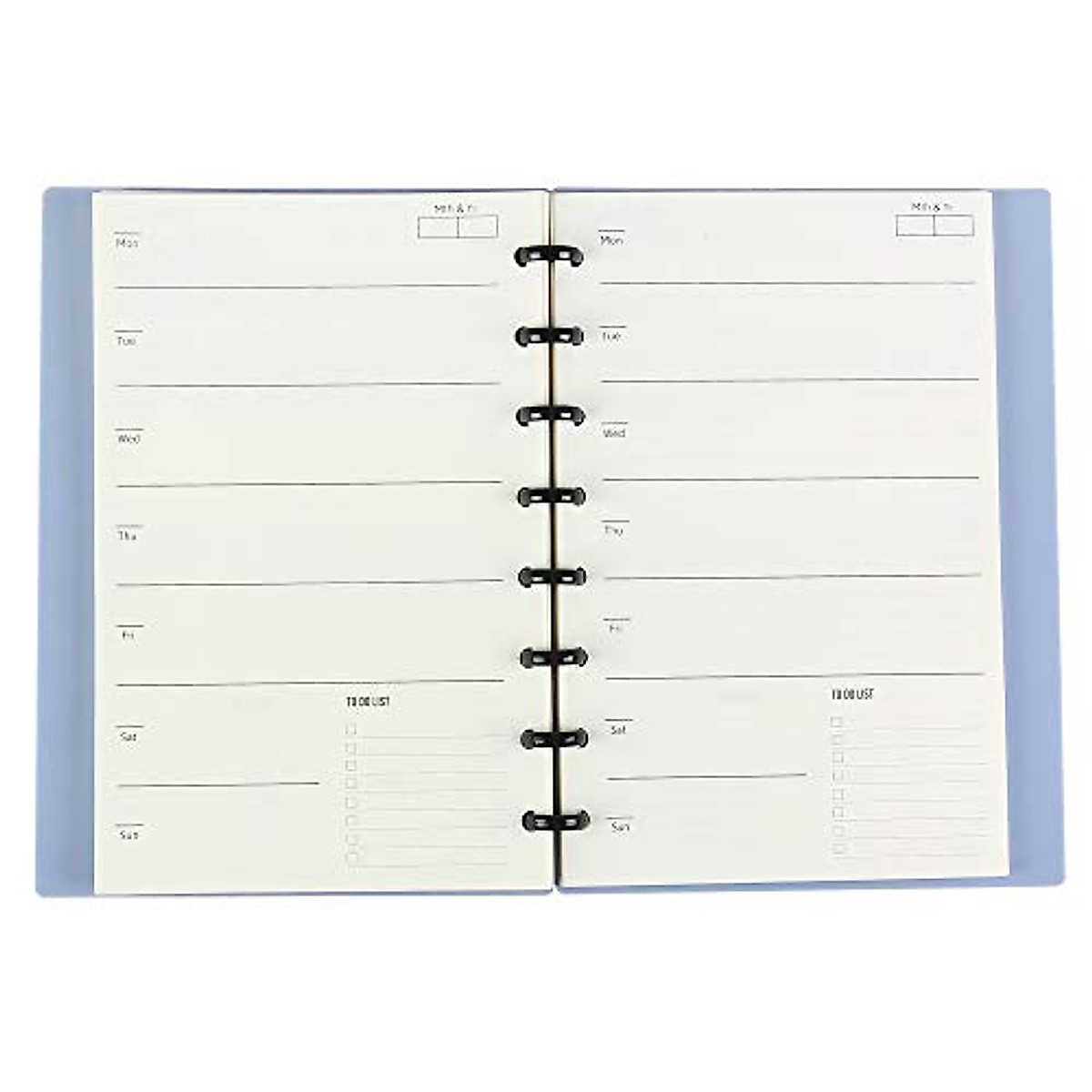 Eagle Discbound Refill Paper, Inner Core, Planner Refills, Paper for Junior Size Discbound Notebooks, Arc Notebooks, 8-Hole Punched, 30 Sheets, 8.5"x5.5" (Weekly Planner)