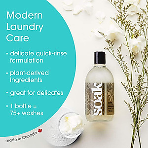 Soak Laundry Soap – No Rinse, Plant Derived Hand Wash Detergent - 375 ml / 12 fl. oz, 75+ Washes (Lacey)